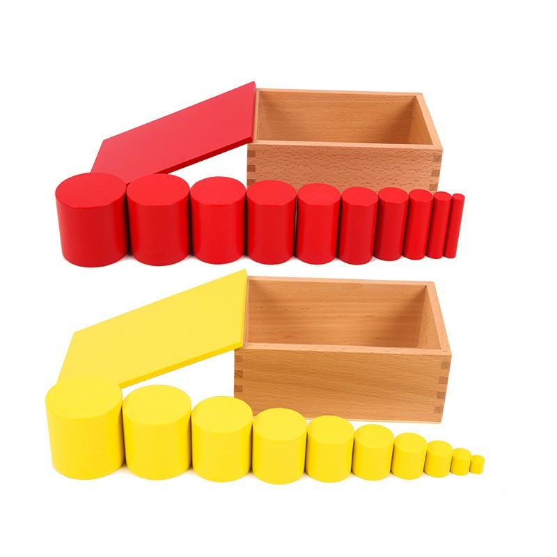 Montessori Sensorial Material Knobless Cylinders Kids Wooden Toy ...