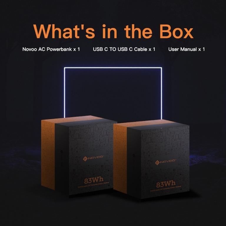 [NOVOO] 22500mAh AC Power Bank with 85Watts Max Output for laptops ...