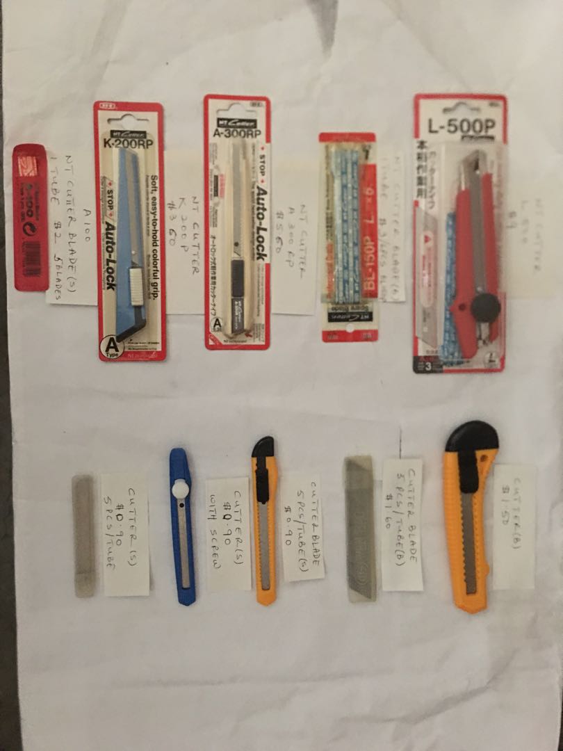 Hi-litres, markers, pen, stamp pad/ink, staples/ stapler,Paper cutter ...