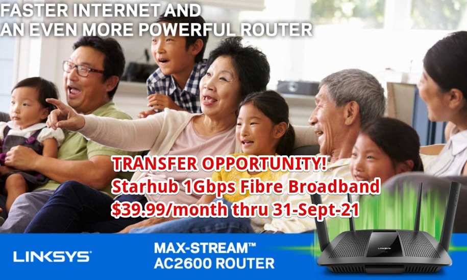 RELO TRANSFER! 1Gbps Starhub fibre broadband service transfer through ...