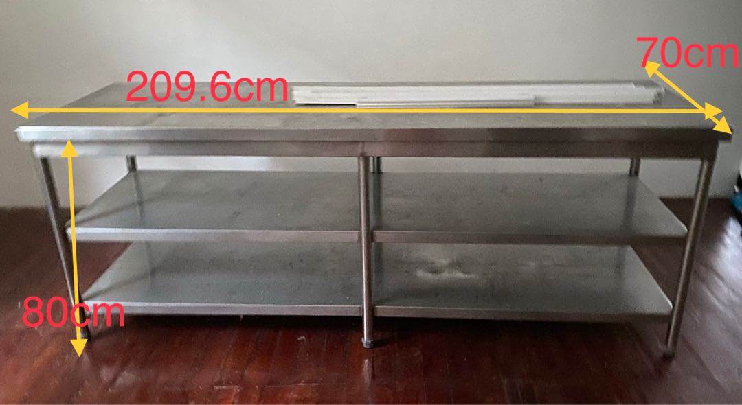 RUSH SALE !! Set: Stainless steel table and sink with grease trap ...