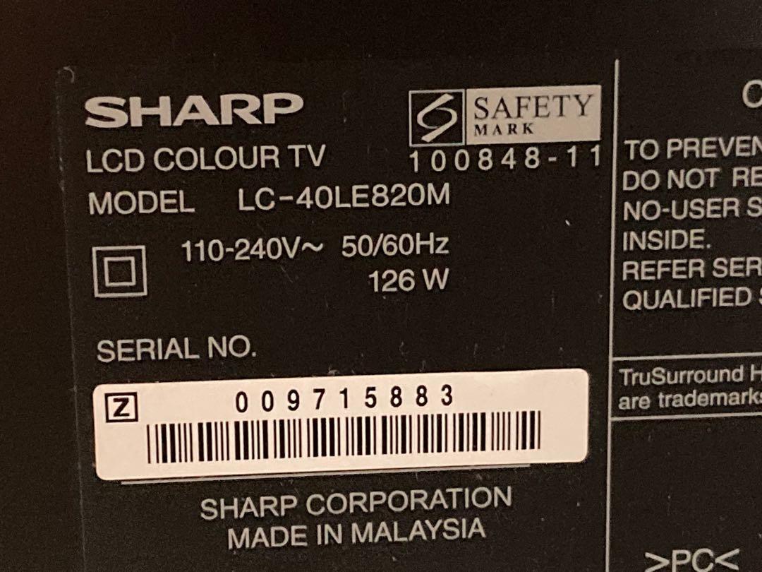 Sharp Aquos 40” LCD TV, TV & Home Appliances, TV & Entertainment, TV on Carousell