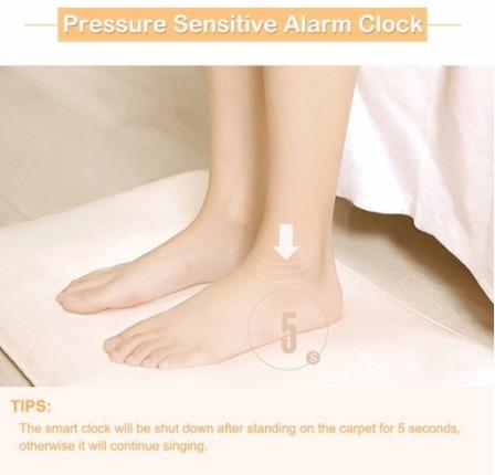 Smart Rug Alarm Clock Pressure Sensitive Digital Carpet LED Display ...