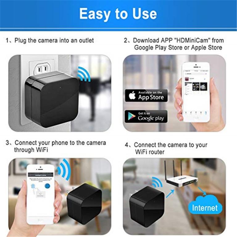 Spy Camera Charger Spy Cam IP WIFI Wall Socket Power Plug USB Charger ...