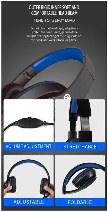 2020 V2S K2pro Headset Stretchable Wired Gaming Headphone With Mic ...