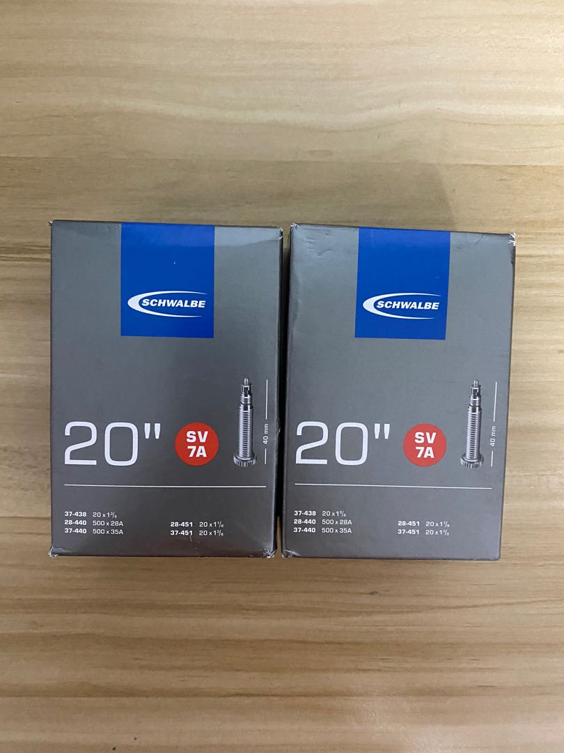 Schwalbe SV7A 451 22” Inner tubes Extra Lightweight Suitable for Java, Tern, Dahon, Birdy ...