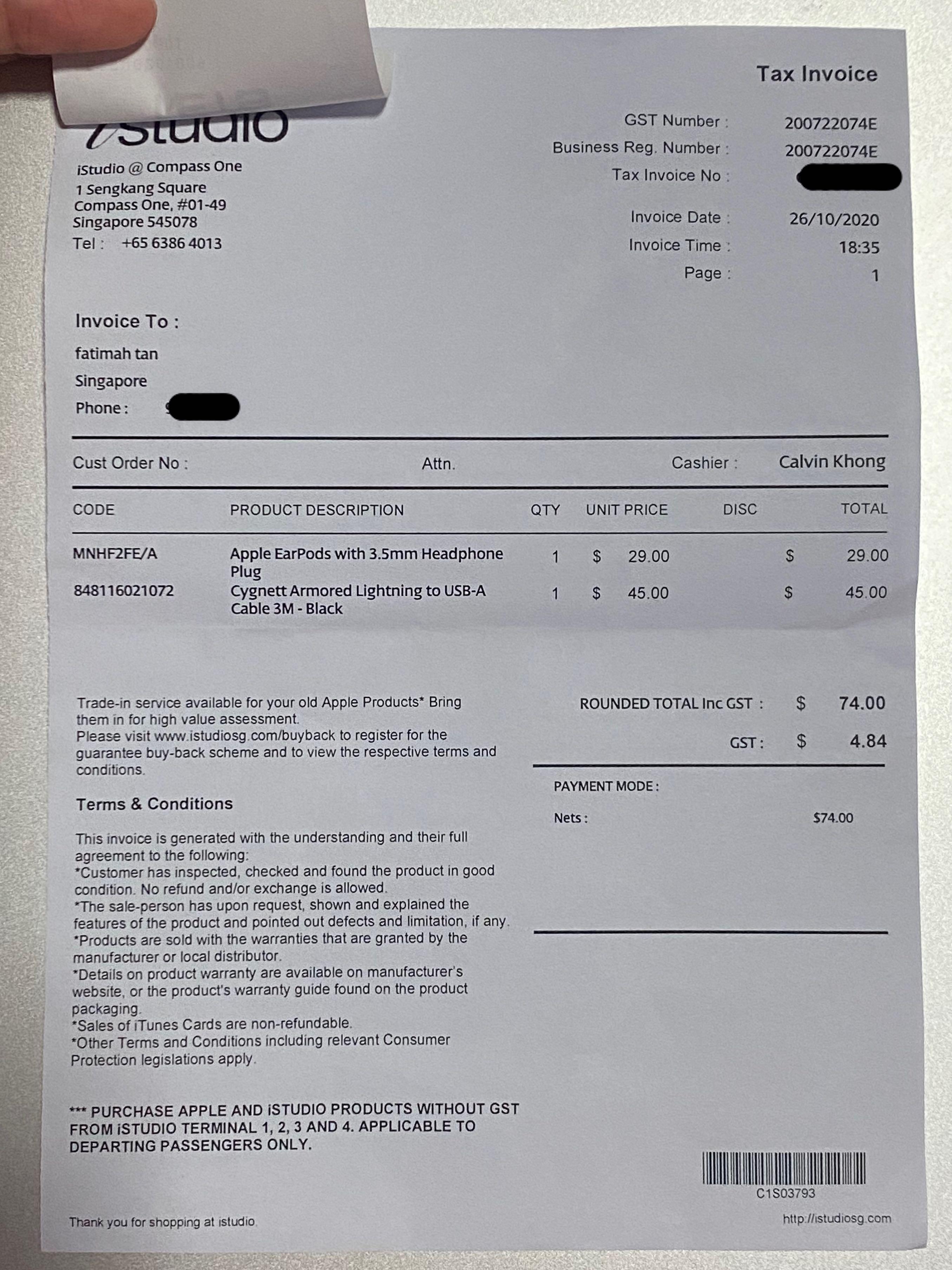 Authentic Apple EarPods (photos include receipt for authentication ...