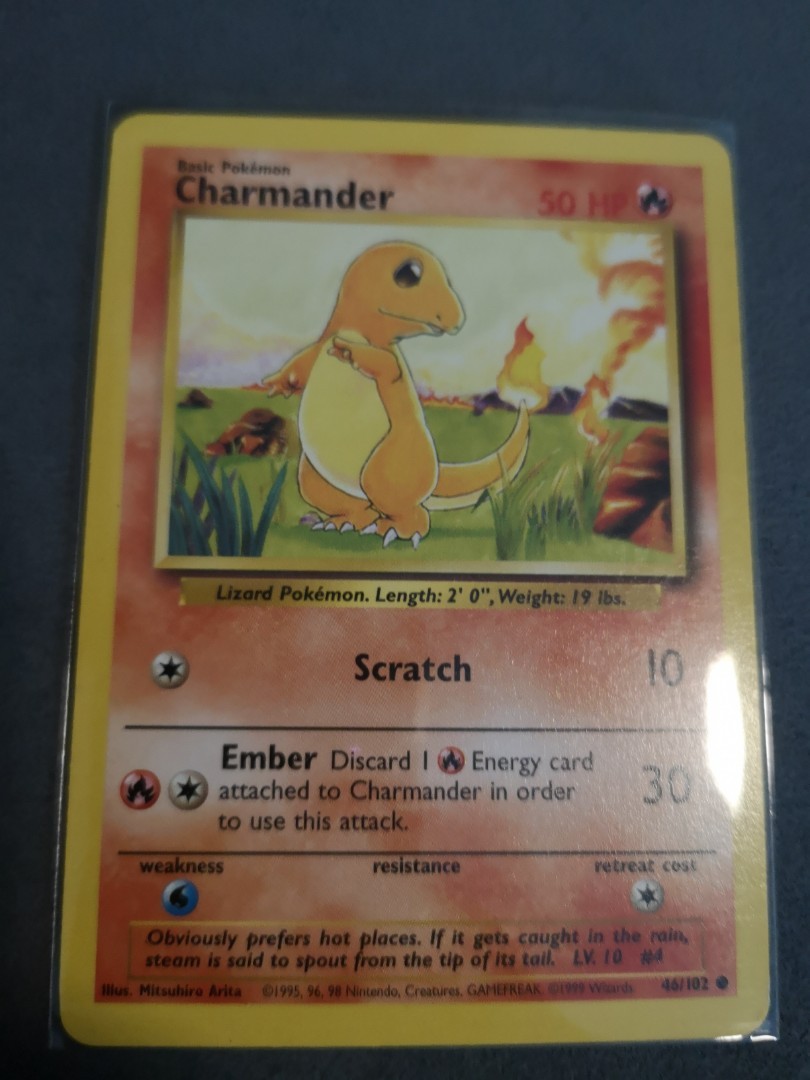 Base set unlimited Charmander 46/102, Toys & Games, Board Games & Cards ...
