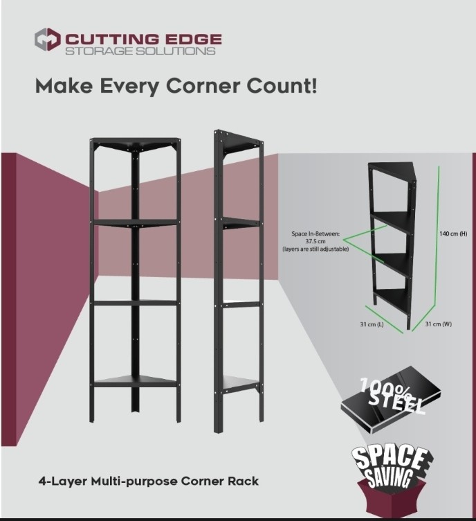 Corner Rack, Corner Stand, Rack made of metal, Furniture & Home Living ...