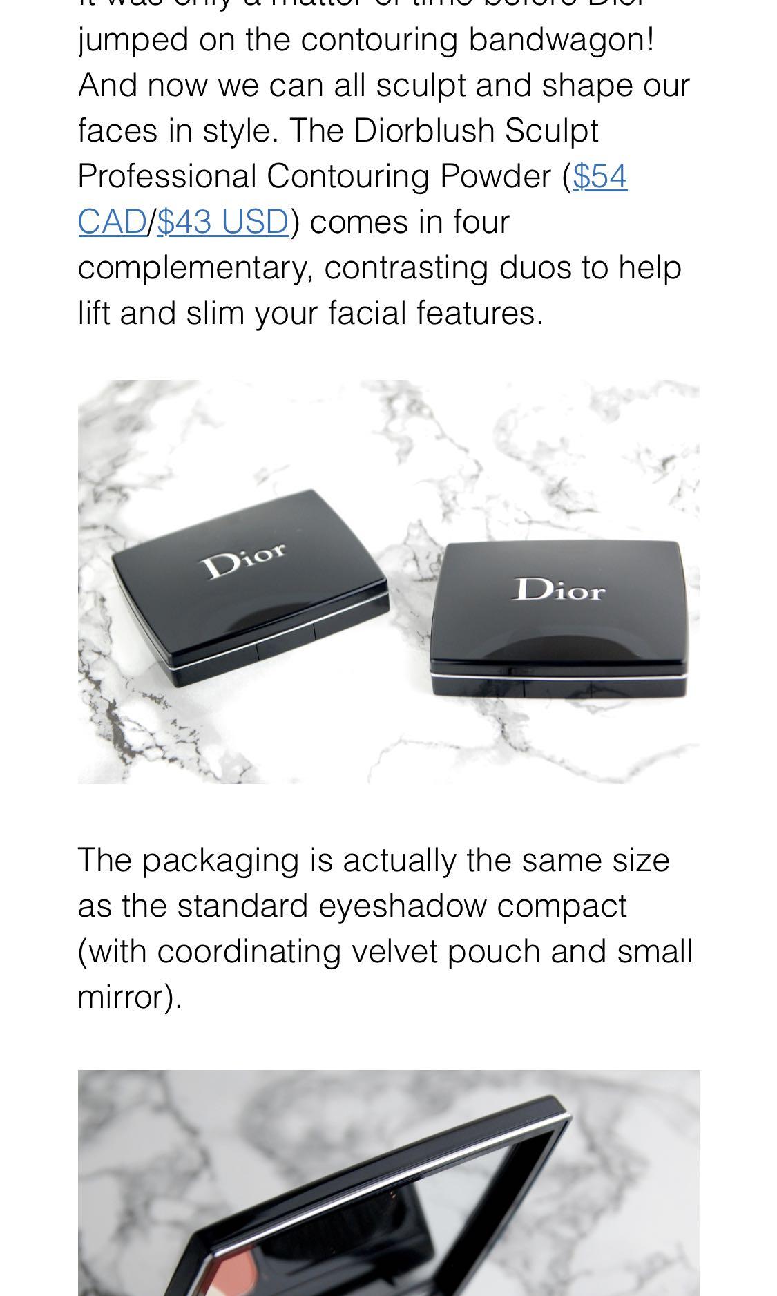 Dior Contour Blush Refill Powder, Beauty & Personal Care, Face, Makeup ...