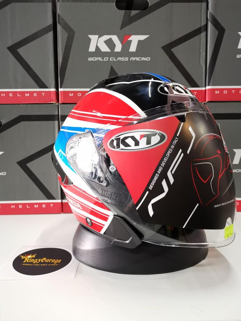 Helmet KYT NF-J Honda Trico, Auto Accessories on Carousell