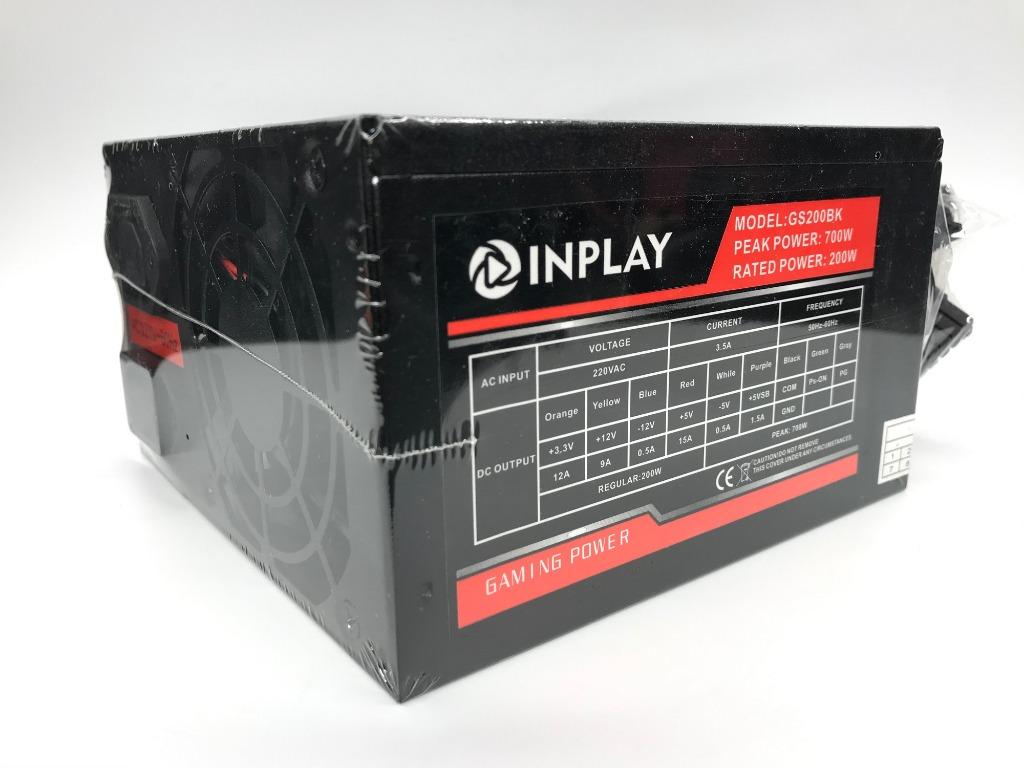 INPLAY GS200BK GAMING POWER SUPPLY UNIT/ PSU 700WATTS GENERIC, 4-PIN ...