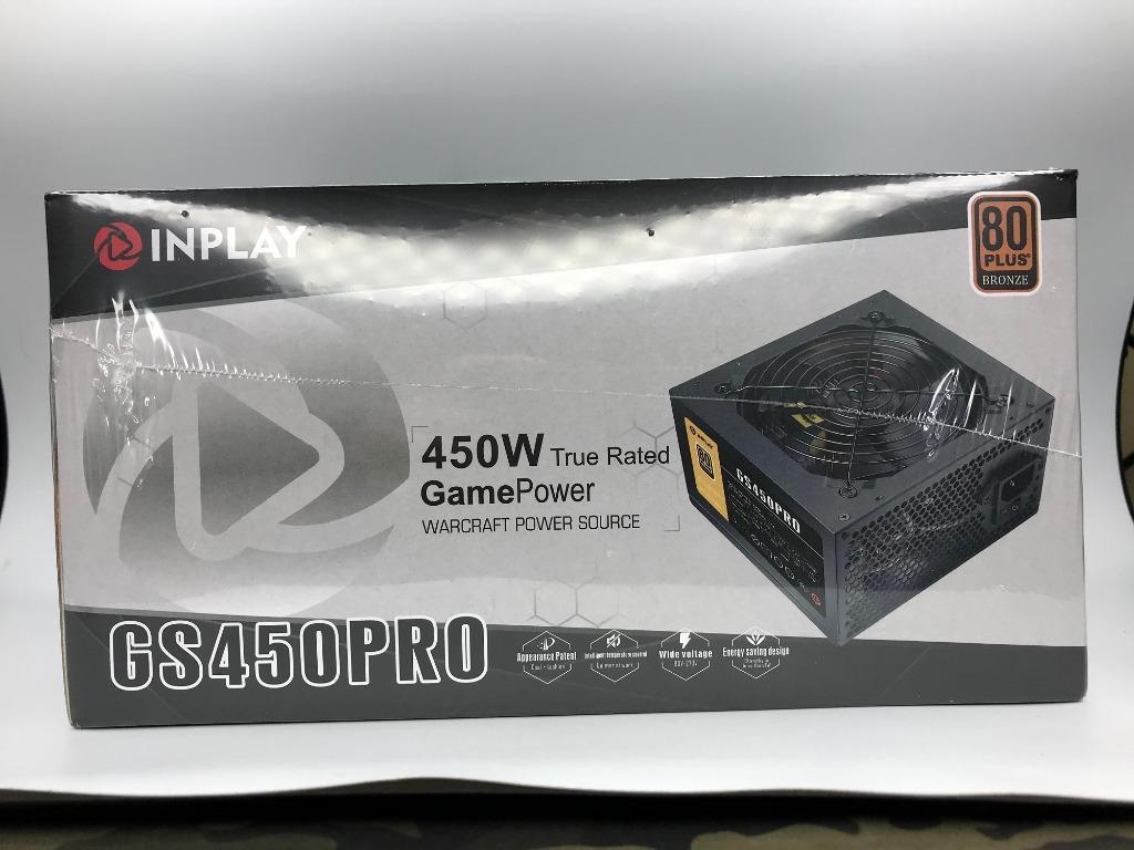 INPLAY GS450PRO 450WATTS, 80+ BRONZE TRUE-RATED POWER SUPPLY UNIT/ PSU ...