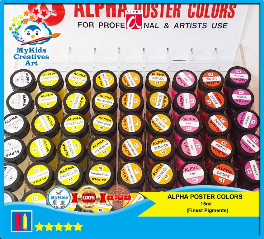 POSTER COLORS 15CC SINGLE COLOUR (ALPHA KOREA), Hobbies & Toys ...