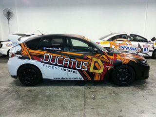 Track Racing Garage Sticker Decal Design with Automotive Logos, Racing ...