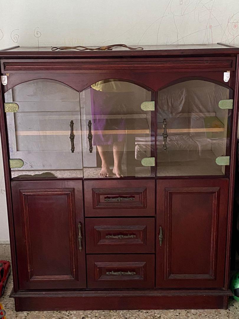 Rosewood Display cabinet, Furniture & Home Living, Furniture, Shelves ...