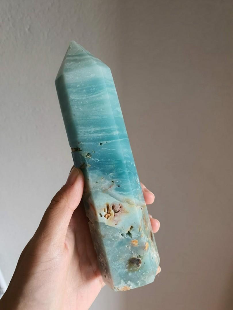 Art & Collectibles Figurines & Knick Knacks Blue Quartz Crystal Tower ...