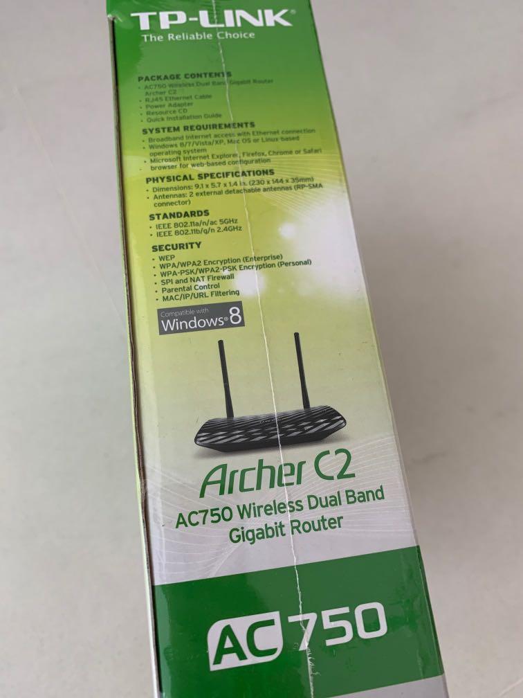 TP-Link Archer C2 AC750 Dual Band Wireless Router, Computers & Tech ...
