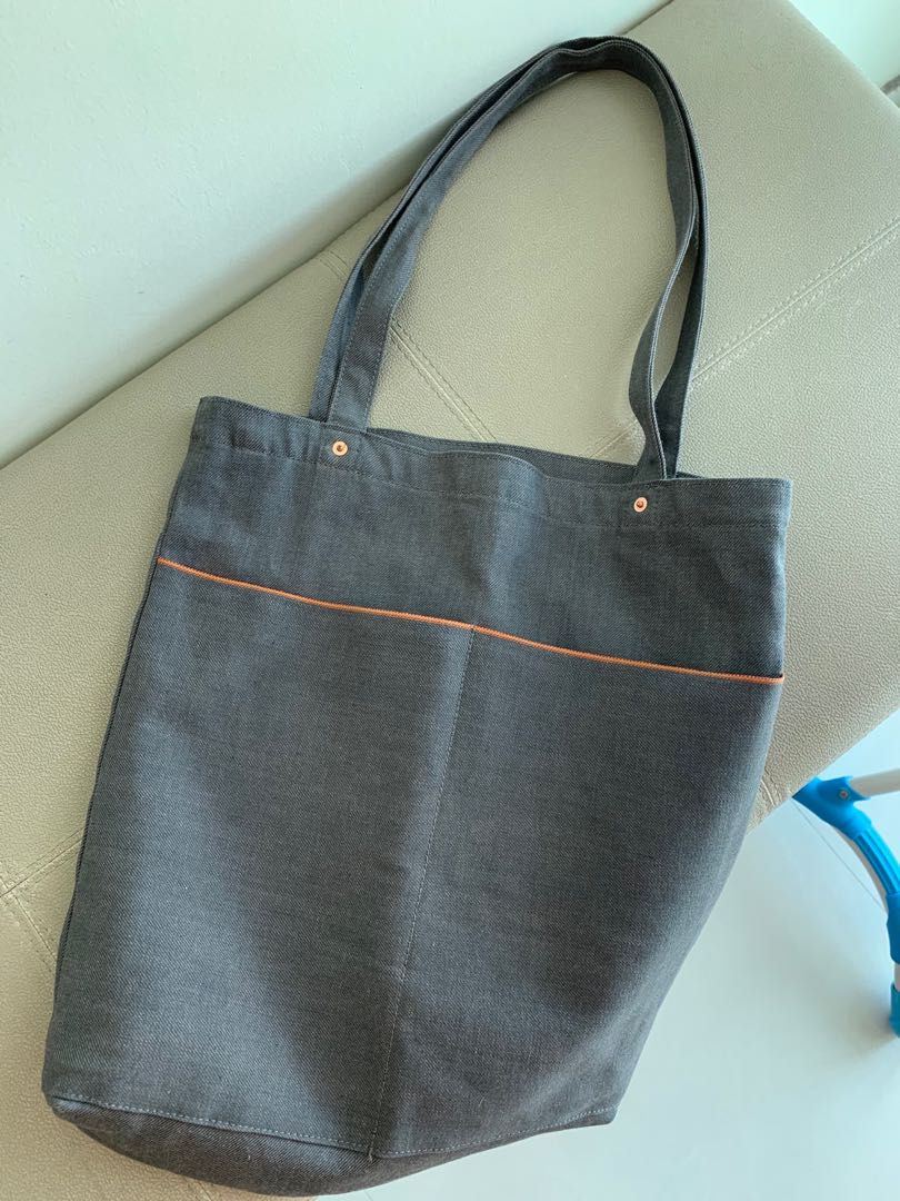 Utility Tote Bag V2 (11 oz Grey Selvedge Denim), Women's Fashion, Bags ...