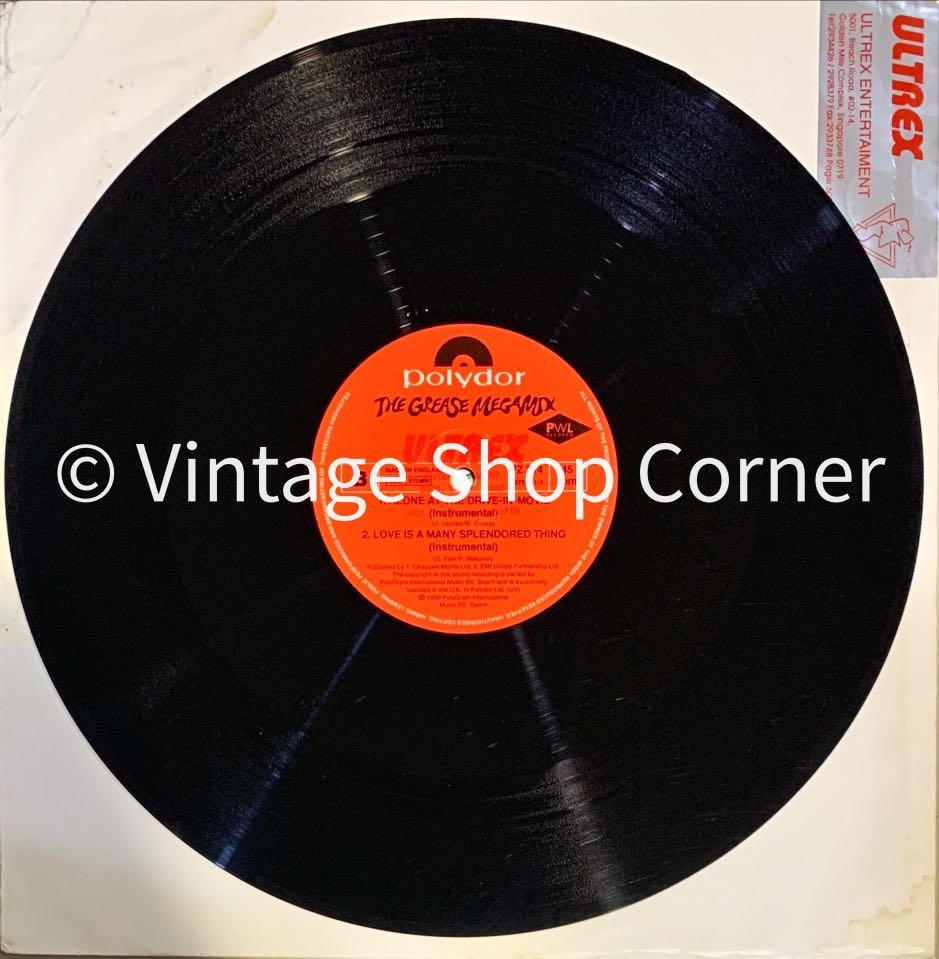 (Vinyl) John Travolta & Olivia Newton-John The Grease Megamix Used Vinyl 12” 45RPM Record ...