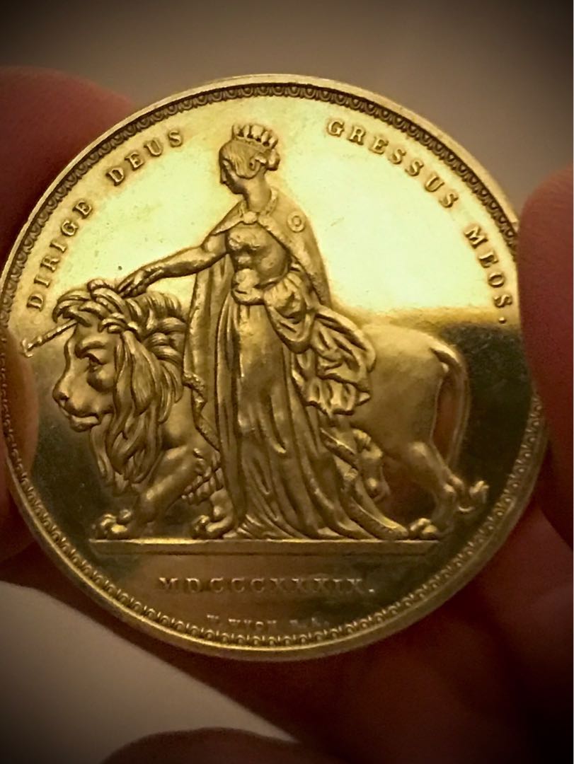 1839 Great Britain 5 Sovereign (Proof) - Una and the Lion (Custom ...