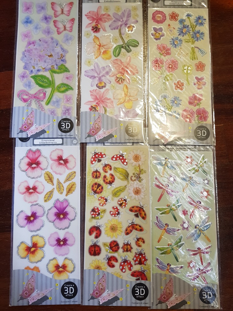 3D stickers, Hobbies & Toys, Stationery & Craft, Craft Supplies & Tools ...