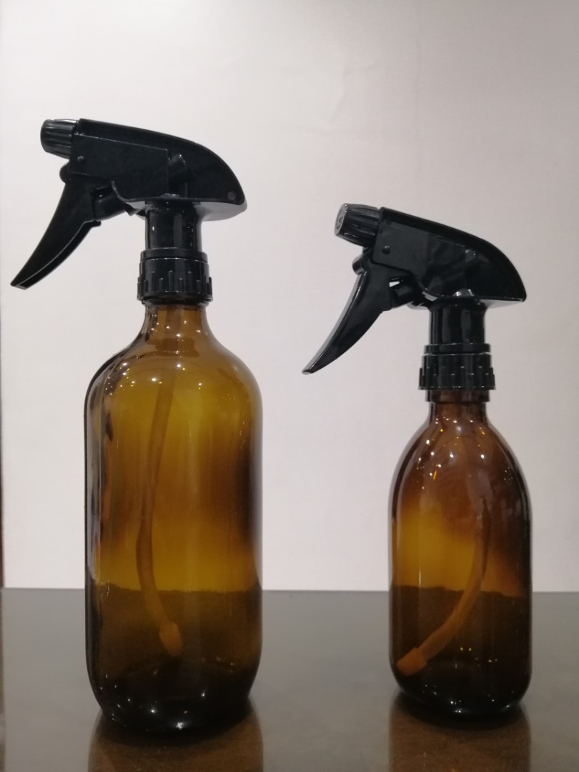 Amber Trigger Spray Glass Bottles 250ml, Furniture & Home Living, Home ...