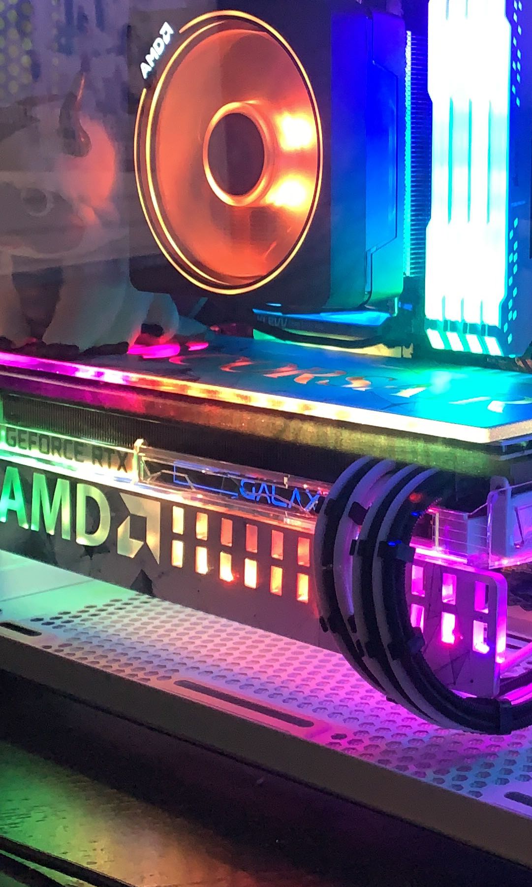 AMD SPECTRUM WHITE RGB GPU SUPPORT BRACKET GPU HOLDER GPU STAND ...