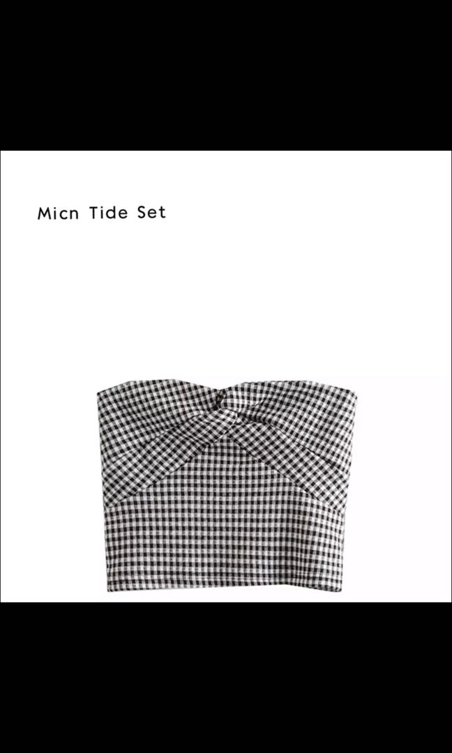Checkered tube top, Women's Fashion, Tops, Other Tops on Carousell