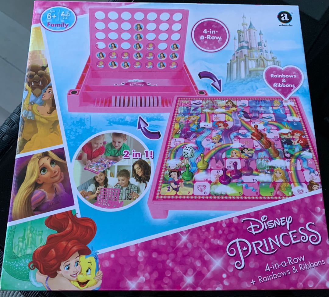 Disney princess 4 in a row and board game, Hobbies & Toys, Toys & Games ...