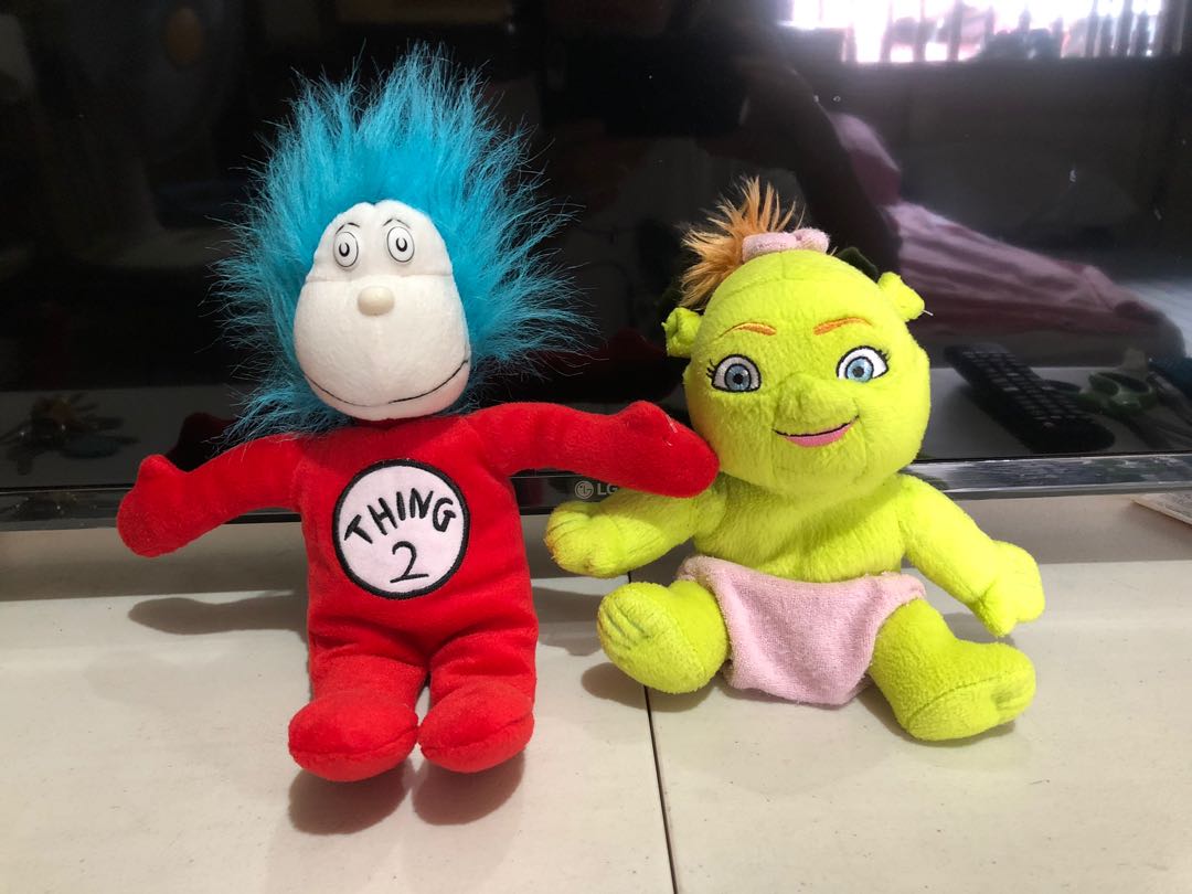Dr. Seuss Thing 2/ Shrek the 3rd Baby Plush Set, Hobbies & Toys, Toys ...