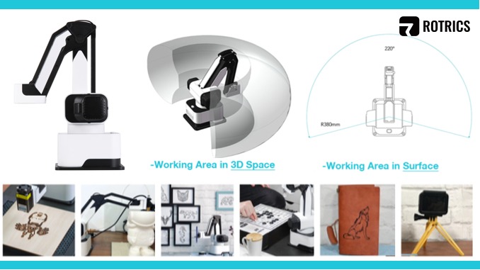 Hexbot Rotrics Dexarm Robotic Arm 3D printer Laser Engraving, Computers ...