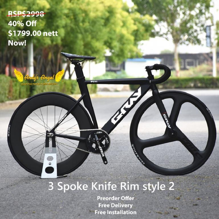 Fixie Road Bike Light Weight Gray Fixed Gear BIKE 48CM 52CM 55cm Single ...