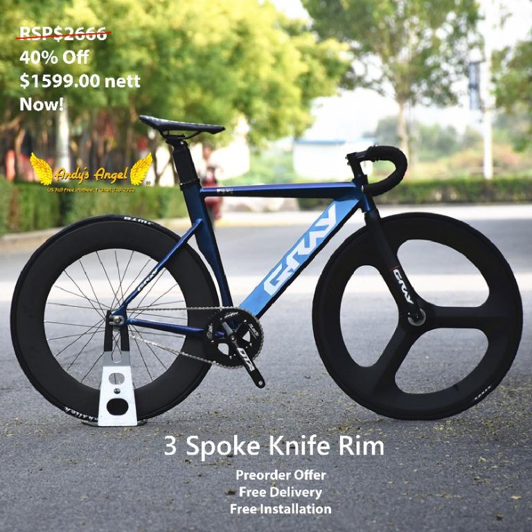 Fixie Road Bike Light Weight Gray Fixed Gear BIKE 48CM 52CM 55cm Single ...