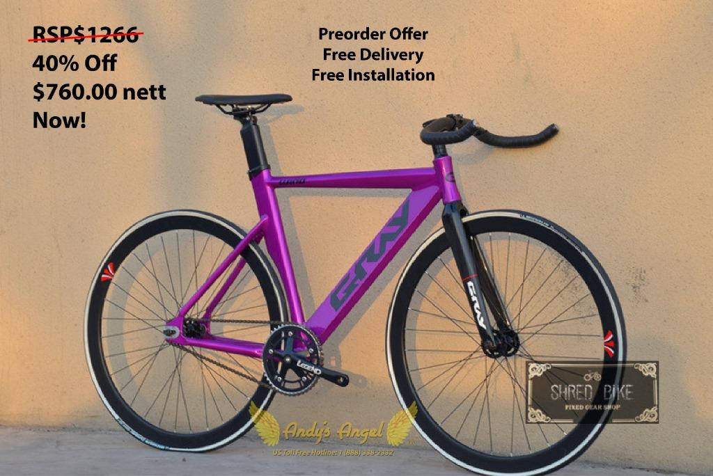 Fixie Road Bike Light Weight Gray Fixed Gear BIKE 48CM 52CM 55cm Single ...