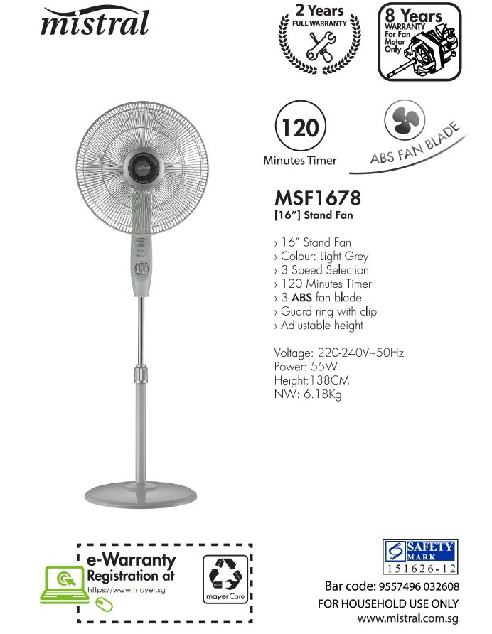 Mistral Stand Fan for sales, Furniture & Home Living, Lighting & Fans ...