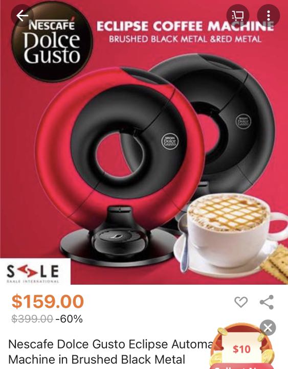 Nescafe Dolce Gusto Eclipse Automatic Coffee Machine in Brushed RED ...