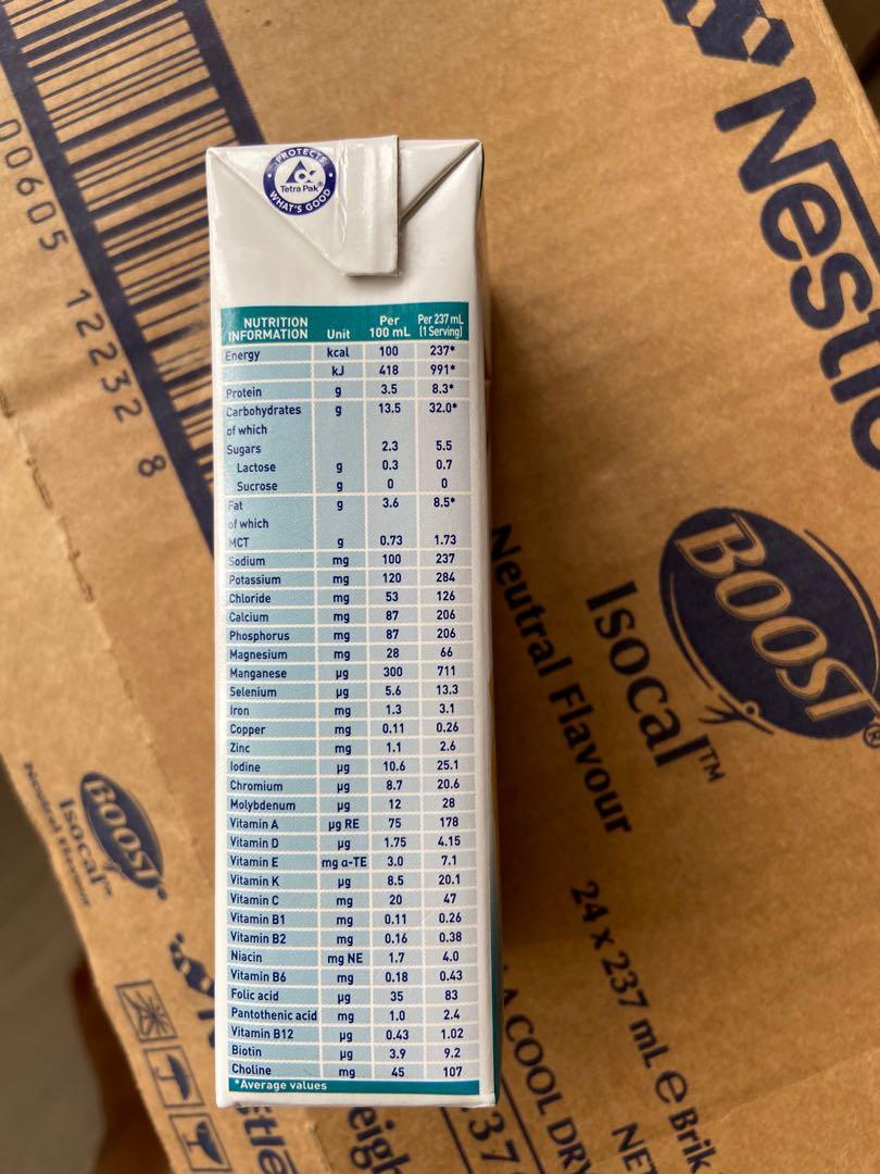 Nestlé Boost Isocal Liquid 237ml (min 10packets), Babies & Kids ...