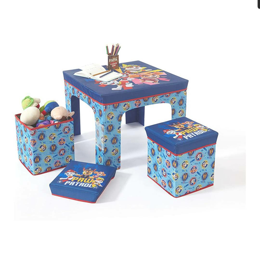 Nick Jr. Paw Patrol 3 Piece Collapsible Set with Storage Table and 2 ...