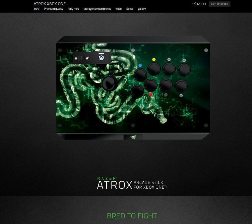RAZER ATROX Gaming Arcade Fighting Stick - XBOX and PC, Toys & Games ...