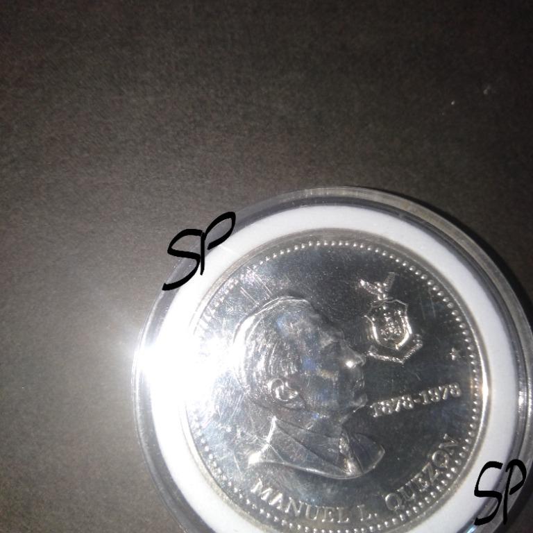 1978 50 piso Manuel Quezon commemorative silver coin, Hobbies & Toys ...