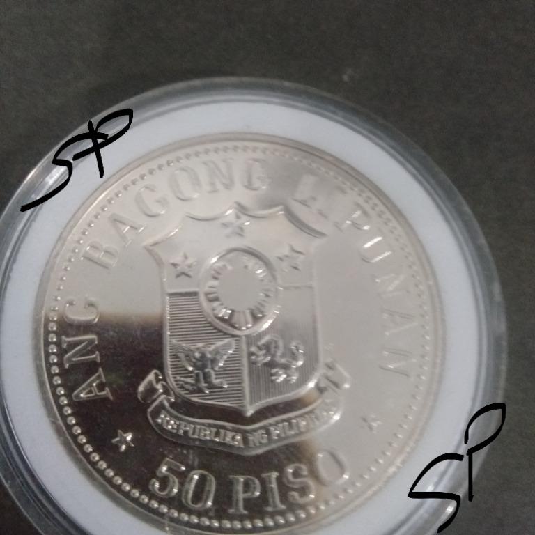 1978 50 piso Manuel Quezon commemorative silver coin, Hobbies & Toys ...