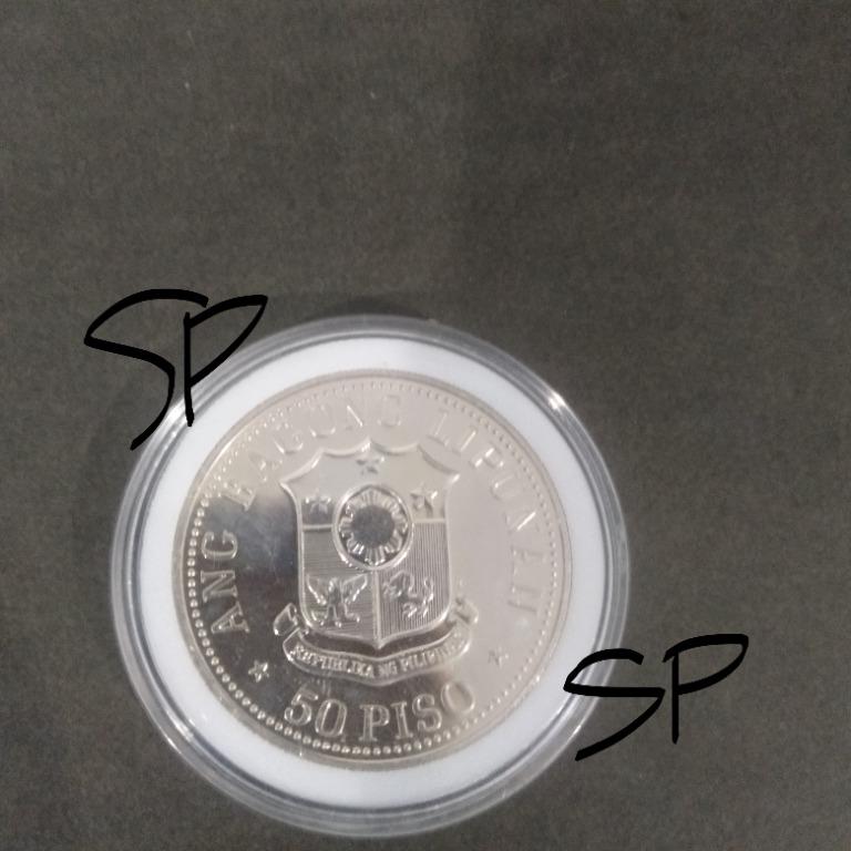 1978 50 piso Manuel Quezon commemorative silver coin, Hobbies & Toys ...