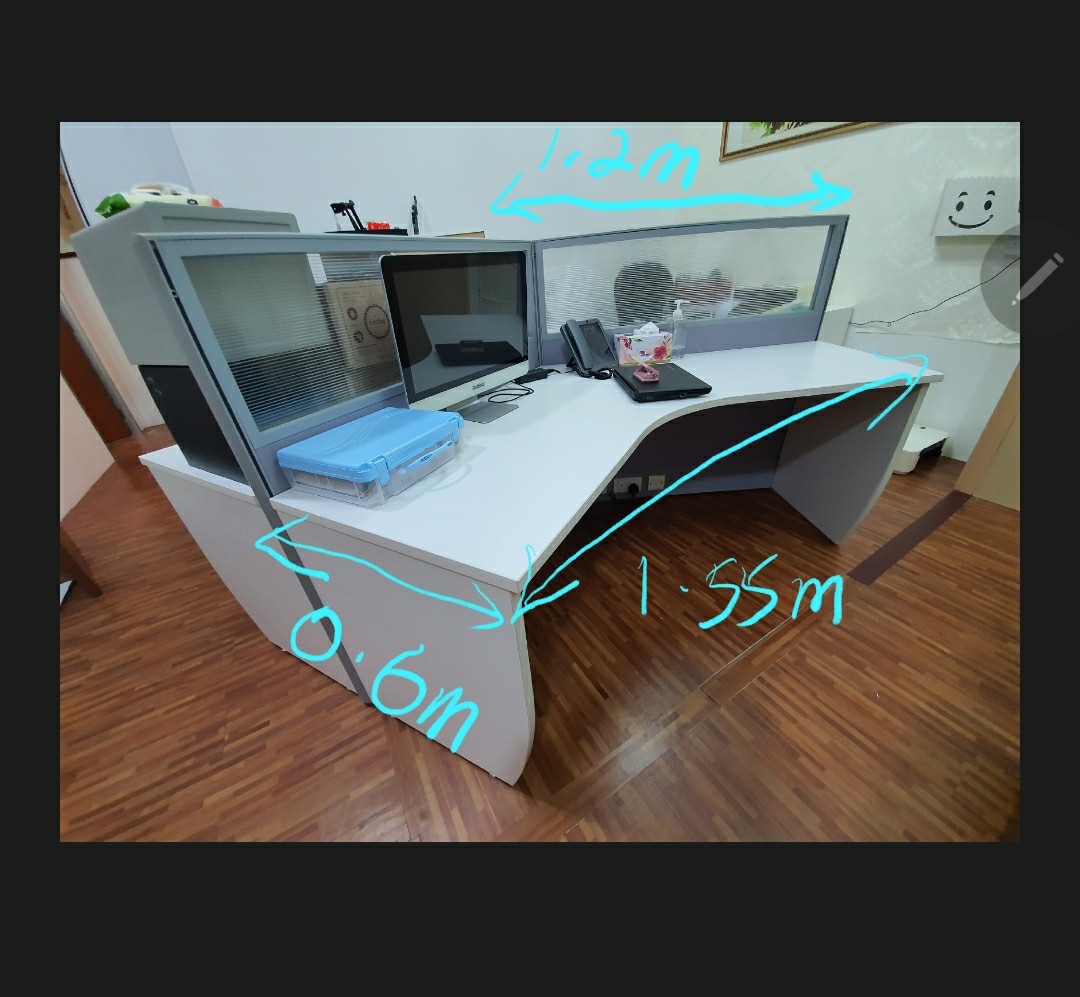 FREE!! 3 PAX Office Desk - Workstation, Furniture & Home Living ...