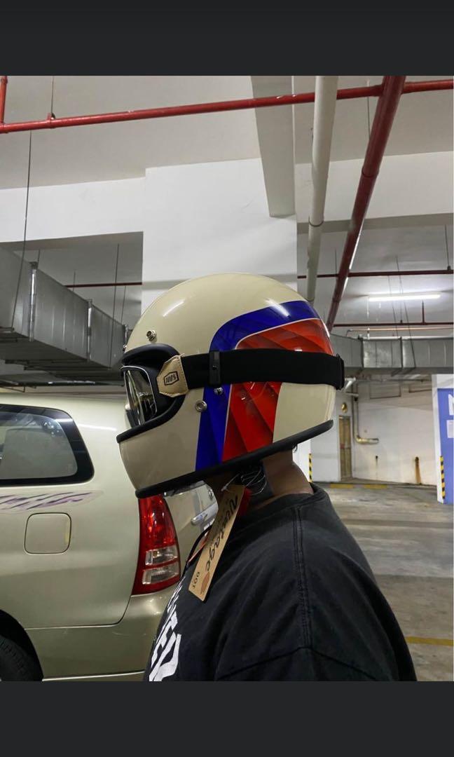 AMZ Vintage Helmet Fullface, Auto Accessories on Carousell