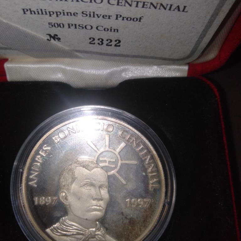 Andres Bonifacio Centennial 500 piso silver proof coin, Hobbies & Toys, Memorabilia ...