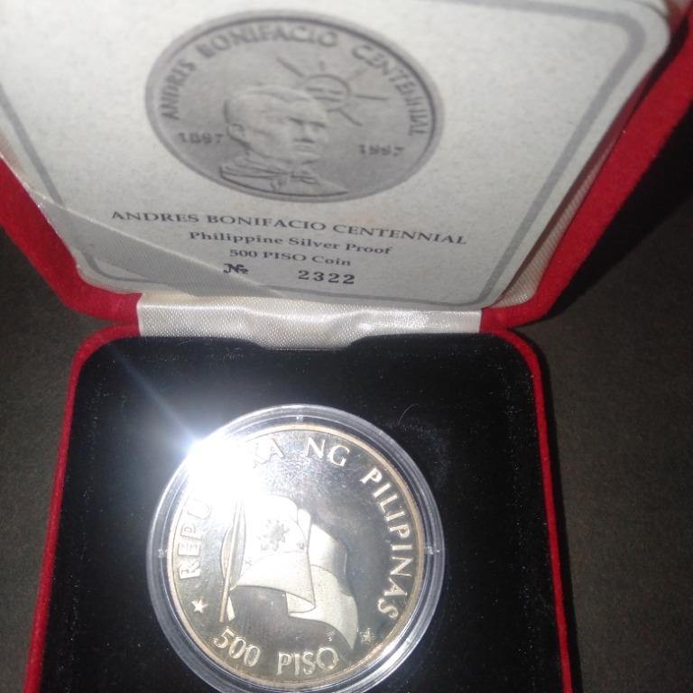 Andres Bonifacio Centennial 500 piso silver proof coin, Hobbies & Toys, Memorabilia ...
