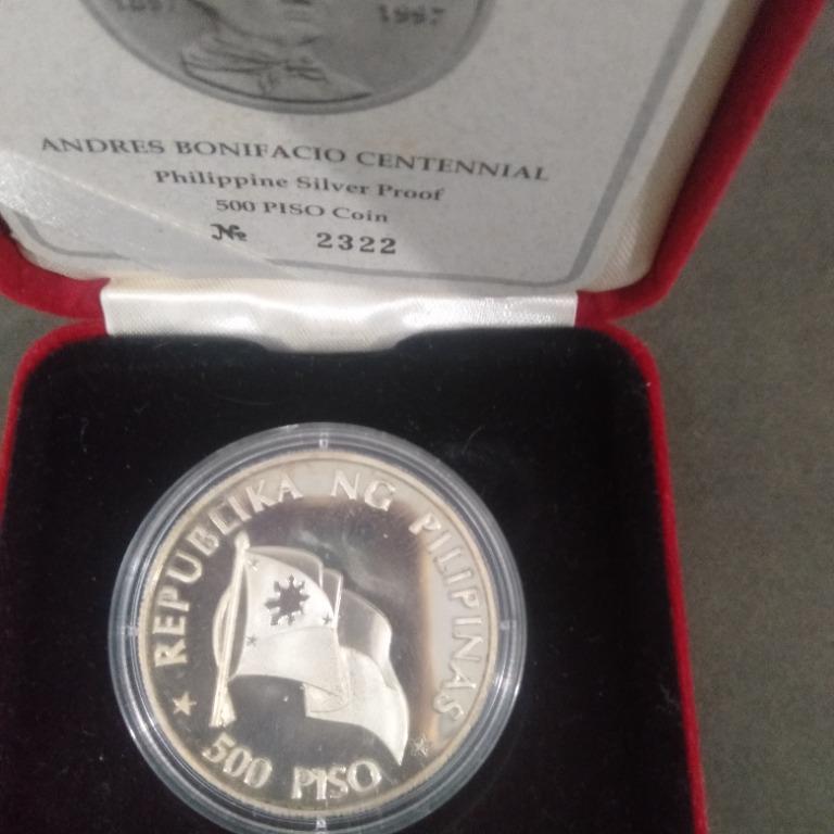 Andres Bonifacio Centennial 500 piso silver proof coin, Hobbies & Toys, Memorabilia ...