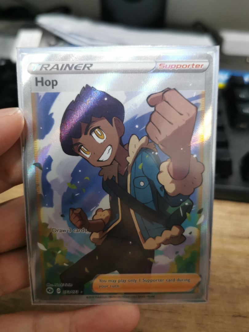 Hop supporter card full art pokemon card champion path, Hobbies & Toys ...