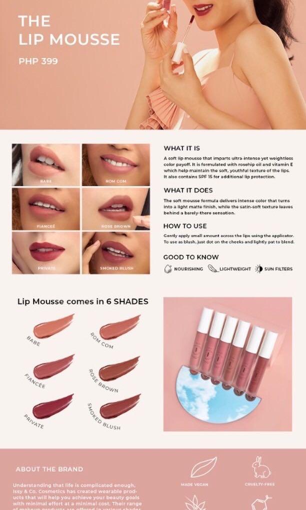 Issy & Co Lip Mousse (by alex gonzaga), Beauty & Personal Care, Face ...